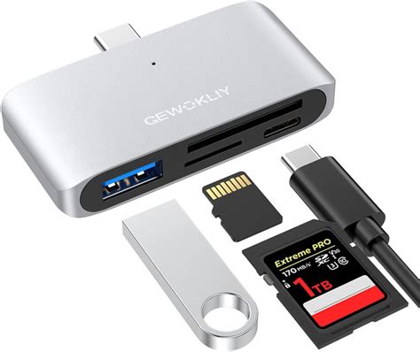 Gewokliy Usb C Sd Card Reader Hub With 2 Slots Sdsim