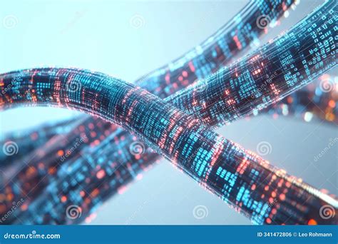 digital dna structure made of binary code strands representing the