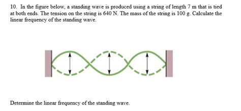 Solved 10 In The Figure Below A Standing Wave Is Produced Chegg Com
