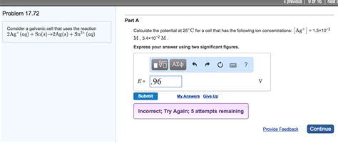Solved Consider A Galvanic Cell That Uses The Reaction 2ag