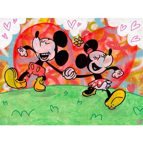 Mickey And Minnie Mouse Love Goes Hand In Hand Gallery Wrapped
