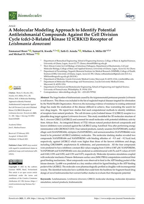 A Molecular Modeling Approach To Identify Potential Docslib