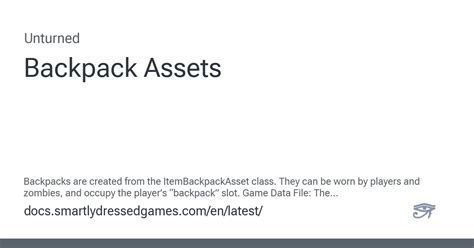 Backpack Assets — Unturned 3 X Documentation