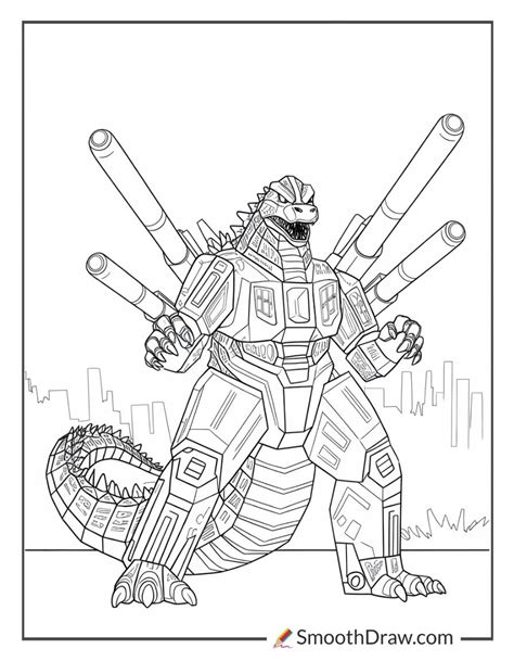 Godzilla Vs Robot Godzilla Coloring Pages