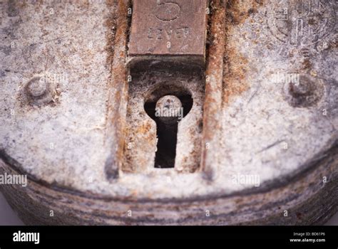 CLose Up Of A Keyhole In An Old Rusty Lock Stock Photo Alamy