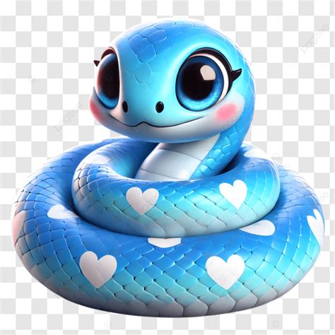 커다란 눈과 행복한 미소를 지닌 귀여운 만화 같은 푸른 뱀 중국의 설날 뱀의 해 봄 축제 Png 일러스트 및 이미지 에 대한 무료 다운로드 Pngtree