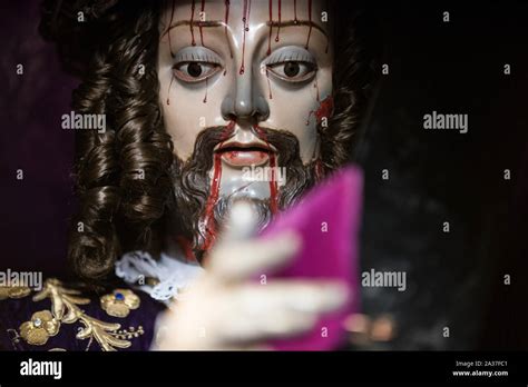 Sao Joao Del Rei Minas Gerais Brazil March 05 2016 Dramatic Statue Of Jesus Christ