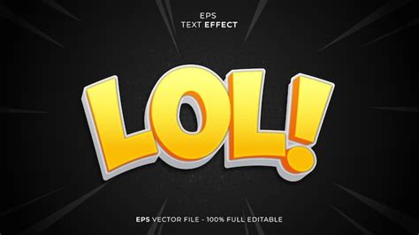 Premium Vector Lol Editable Text Effect Font