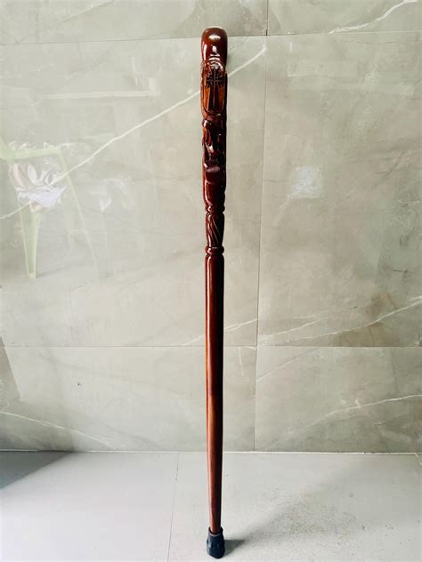 Christian Cross Wooden Walking Stick Hand Carved Foldable Cane Etsy