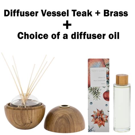 Diffuser Vessel Teak Brass Choice Of A Diffuser Oil Set • Au Range