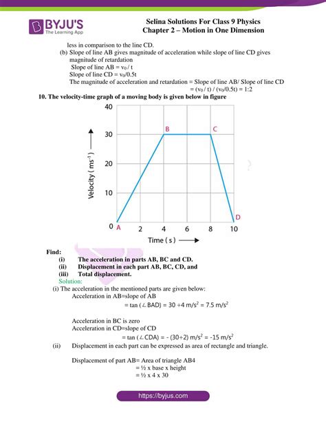 Selina Solutions Class 9 Concise Physics Chapter 2 Motion In One Dimension Download Free Pdf