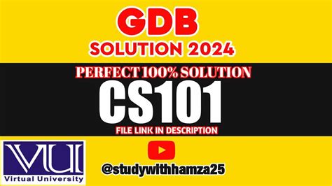 cs101 gdb solution 2024 cs101 gdb spring 2024 solution gdb answer