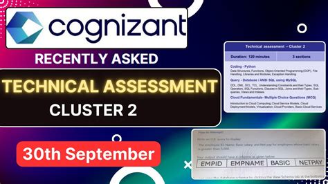 Cognizant Technical Assessment Questions Asked In 30th September YouTube