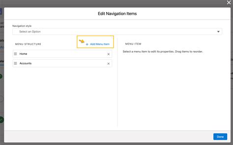 Adding A LWC As A Navigation Item