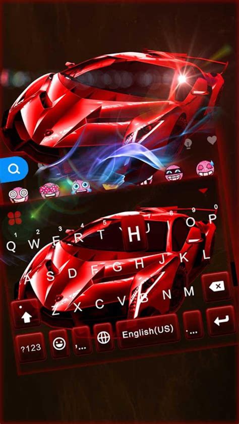 Red Racing Sports Car Keyboard Theme APK для Android Скачать