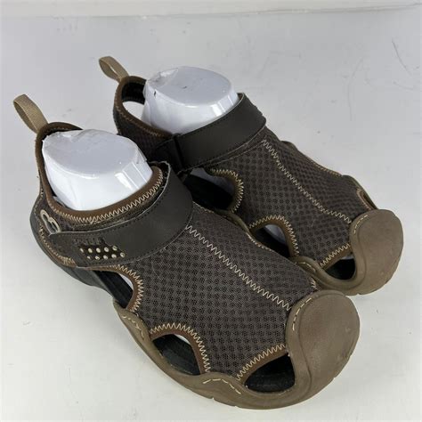 Crocs Disney Mens Swiftwater Brown Sling Back Sandal Gem