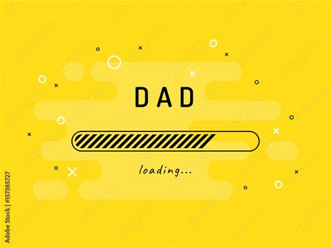 Dad Loading Vector Illustration Yellow Background Stock Vector