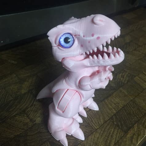 Boon Tiny T Rex Dinosaur 3d Printed Articulated Custom Realistic Glass Eyes By 3dkitbash Free