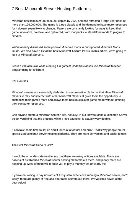 7 best minecraft server hosting platformsgofee pdf pdf docdroid