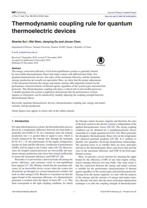 Thermodynamic Coupling Rule For Quantum Thermoelectric Devices