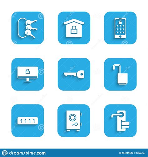 Set Key Safe Digital Door Lock Open Padlock Password Protection Lock Computer Monitor