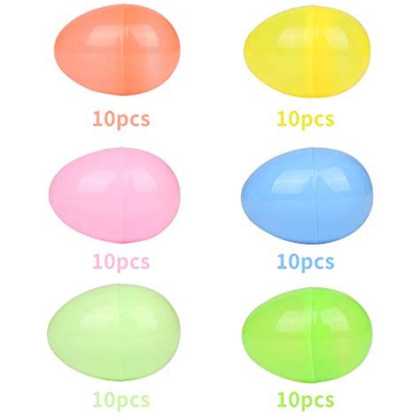 Veylin 60 Pieces Plastic Easter Eggs Empty Surprise Eggs Hunt Assorted