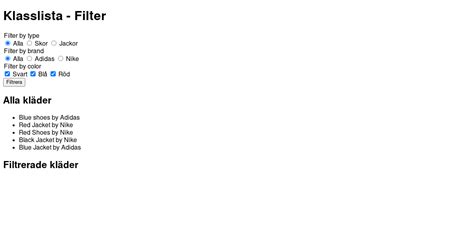Övningsuppt Checkboxes And Radiobuttons Exempellösning Codesandbox