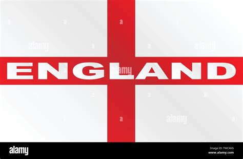 The Red Cross Flag Of England And Saint George With Text England Stock