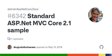 Standard Aspnet Mvc Core 21 Sample · Issue 6342 · Dotnetaspnetcoredocs · Github