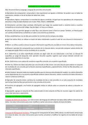 Sql 1ra clase Introducción a SQL Server Qué es SQL Server SQL