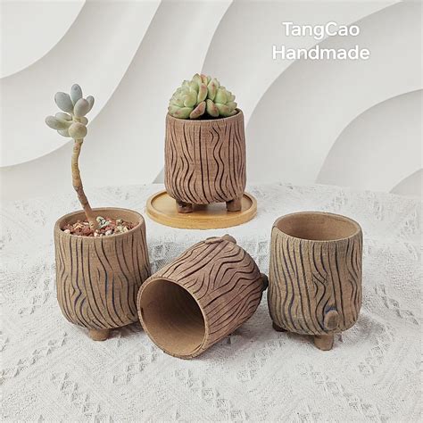 Tangcao Handmade Custom Succulent Planter Ceramic Flower Planter Pot