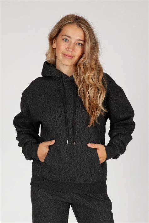Relaxed Fit Hoodie In Dark Heather Grey