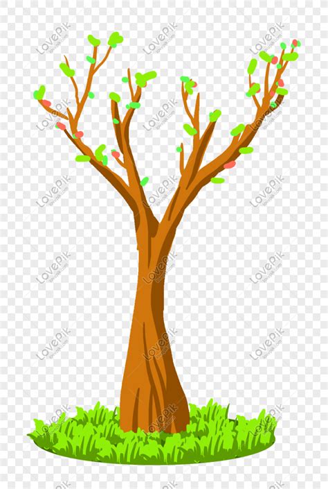 이른 봄 나무 손으로 그려진 된 그림 Png 일러스트 무료 다운로드 Lovepik