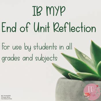 IB MYP Unit Reflection By Sweet And Sassy Science TpT