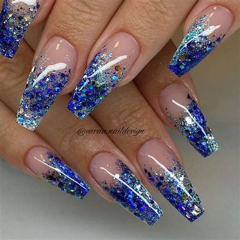 Pin On Nails Blue And Silver Nails Blue Acrylic Nails Best Acrylic
