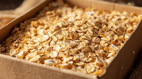 Oat Flakes In Box Front View Package Generative Ai Stock Illustration