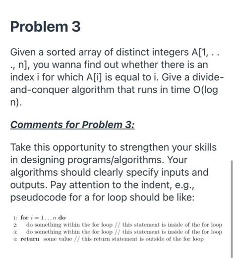 Solved Problem 3 Given A Sorted Array Of Distinct Integers