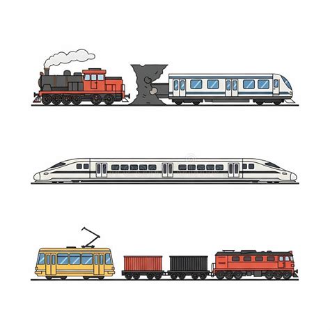 Collection Of Different Train Types Steam Modern High Speed And
