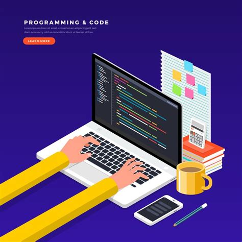 Premium Vector Isometric Concept Programmer And Coding Illustration