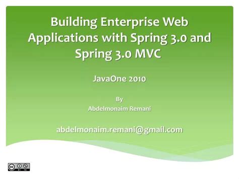 ppt building enterprise web applications with spring 3 0 and spring 3