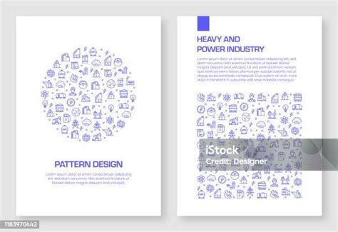 브로셔 연례 보고서 책 표지에 대한 중공업 아이콘 벡터 패턴 디자인의 집합 연차 보고서에 대한 스톡 벡터 아트 및 기타 이미지 연차 보고서 책자 표지 책표지 Istock