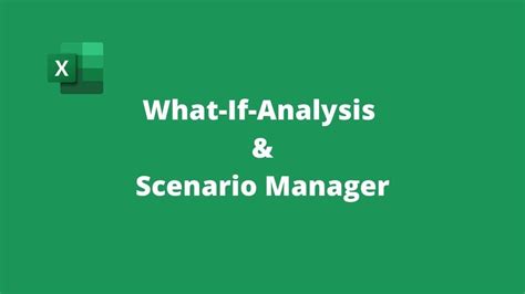 What If Analysis Scenario Manager Excel 2016 In Pashto Youtube