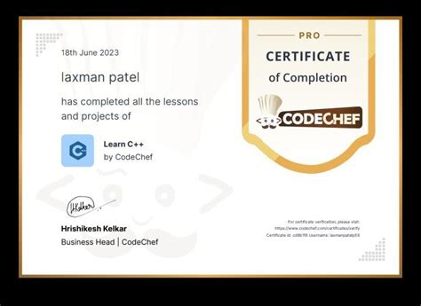 Laxman Patel On Linkedin I Have Completed All The Lessons And Projects Of C