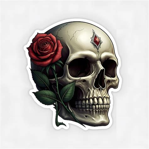 18 000 Red Rose Skull Tattoo Pictures