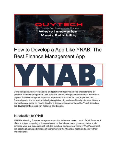 Ppt How To Develop A App Like Ynab The Best Finance Management App