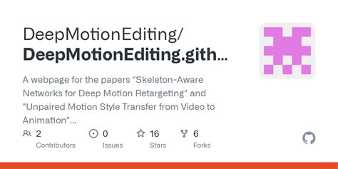 github deepmotionediting a webpage for