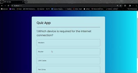 Reactjs Reactdeveloper Frontenddevelopment Quizapp Codingenthusiast Naveen V