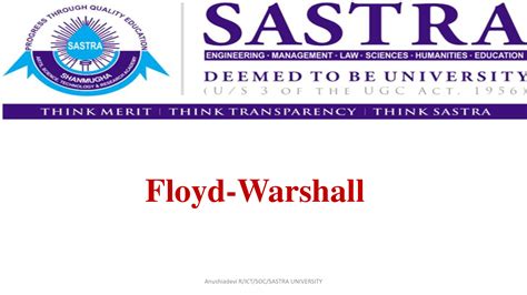 SOLUTION Floyd Warshall Algorithm Studypool