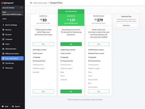 Creating A New ECom C Series Shop Lightspeed ECom C Series