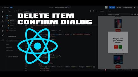delete confirmation dialog with reactjs youtube